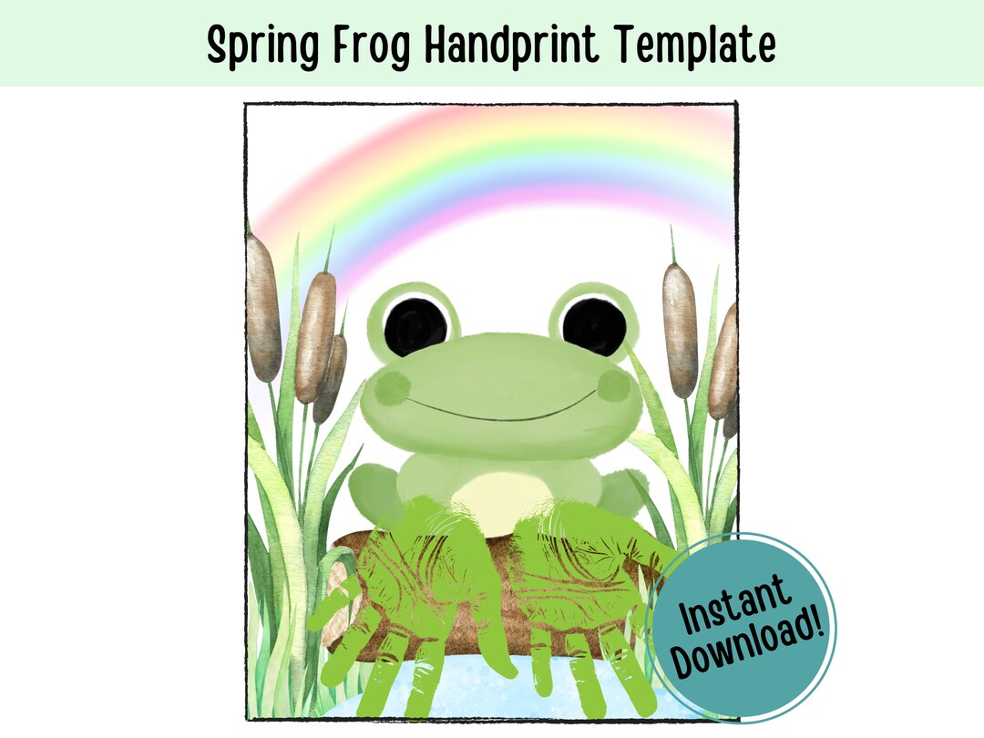 Frog Handprint: DIY Preschool Craft & Teacher Spring Activities - Etsy