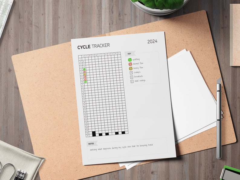 2024 Daily Cycle Tracker | Digital/printable | Instant Download - Etsy