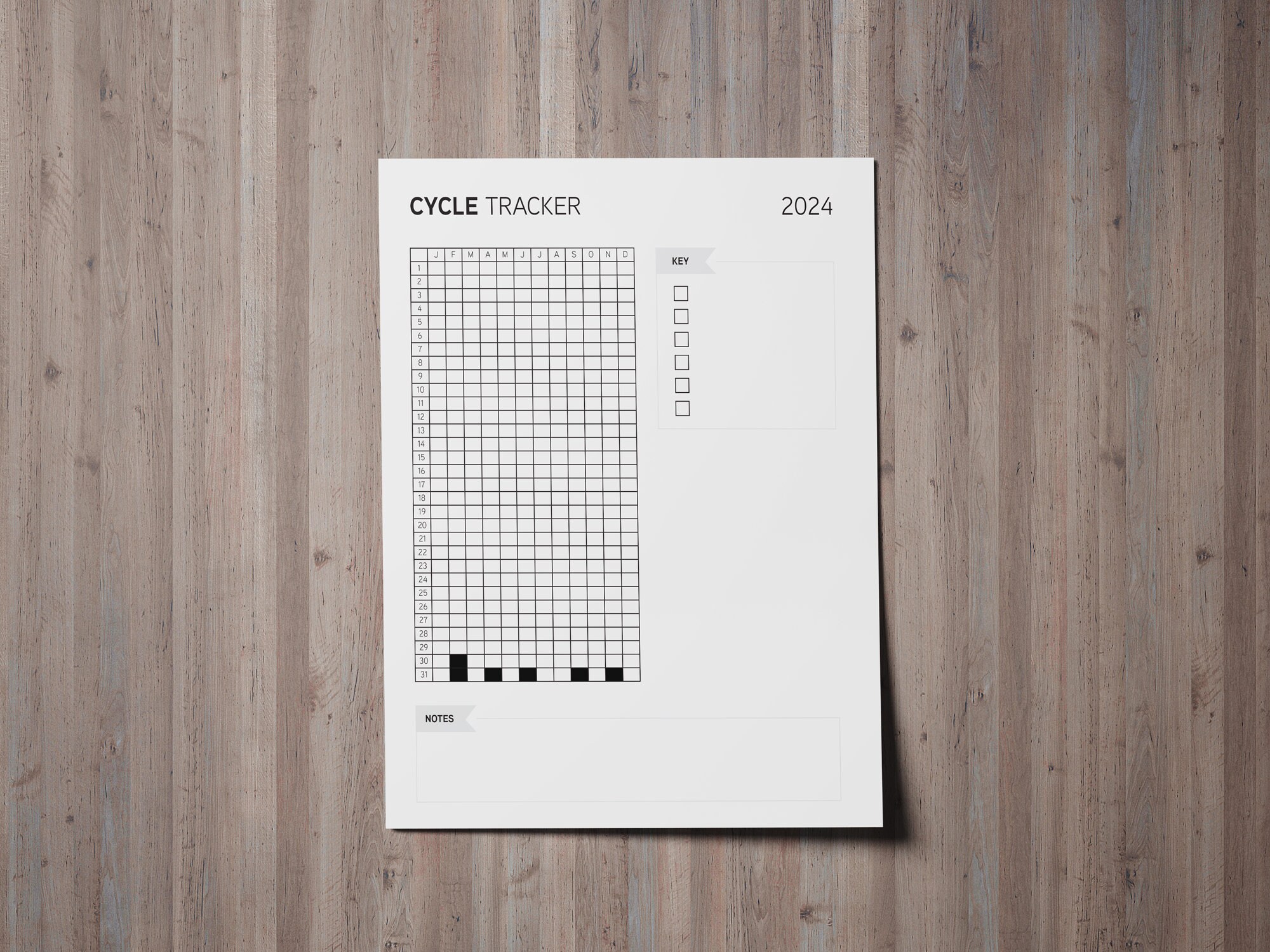 2024 Daily Cycle Tracker | Digital/printable | Instant Download - Etsy