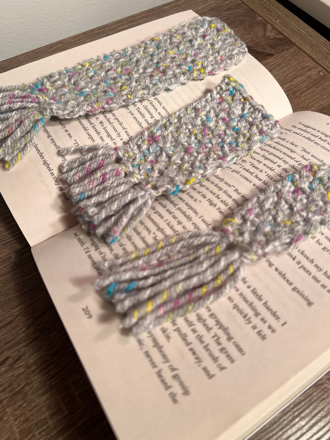 3 Gray Crochet Bookmarks | Assorted Sizes | Small, Medium & Large ...