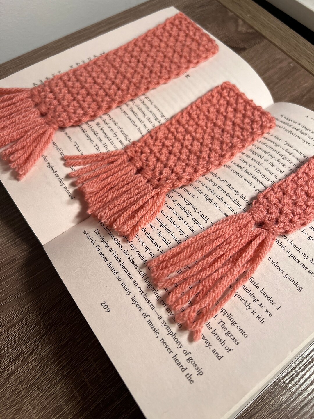 3 Pink Crochet Bookmarks | Assorted Sizes | Small, Medium & Large ...