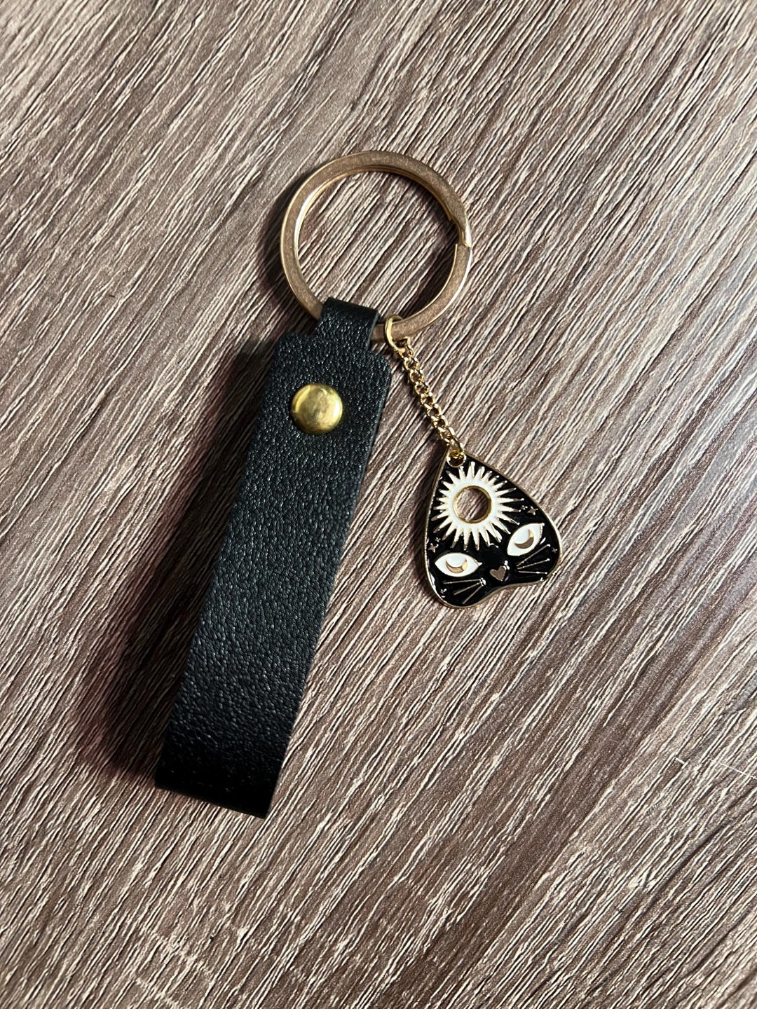 Ouija Cat Keychain | Ouija Board Planchette Keychain | Faux Leather ...