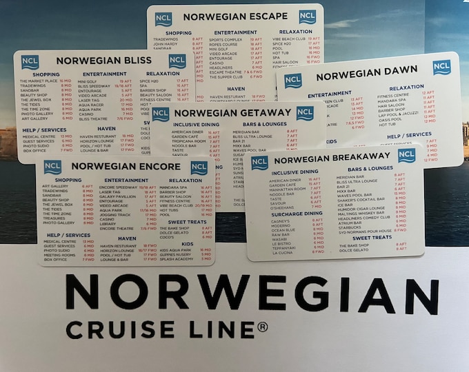 Norwegian Cruise Line Deck Card: Ship Guide - Etsy