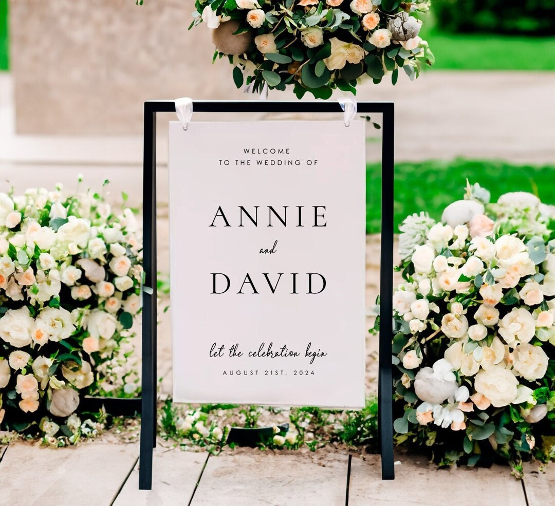 Modern Welcome to Our Wedding Sign Template, Minimalist Editable ...