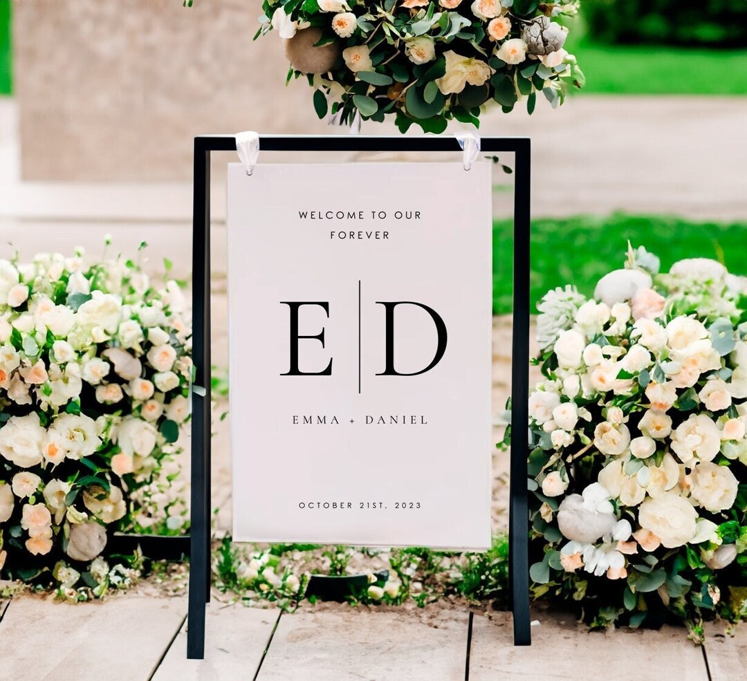 Modern Welcome to Our Forever Sign Template, Minimalist Editable ...