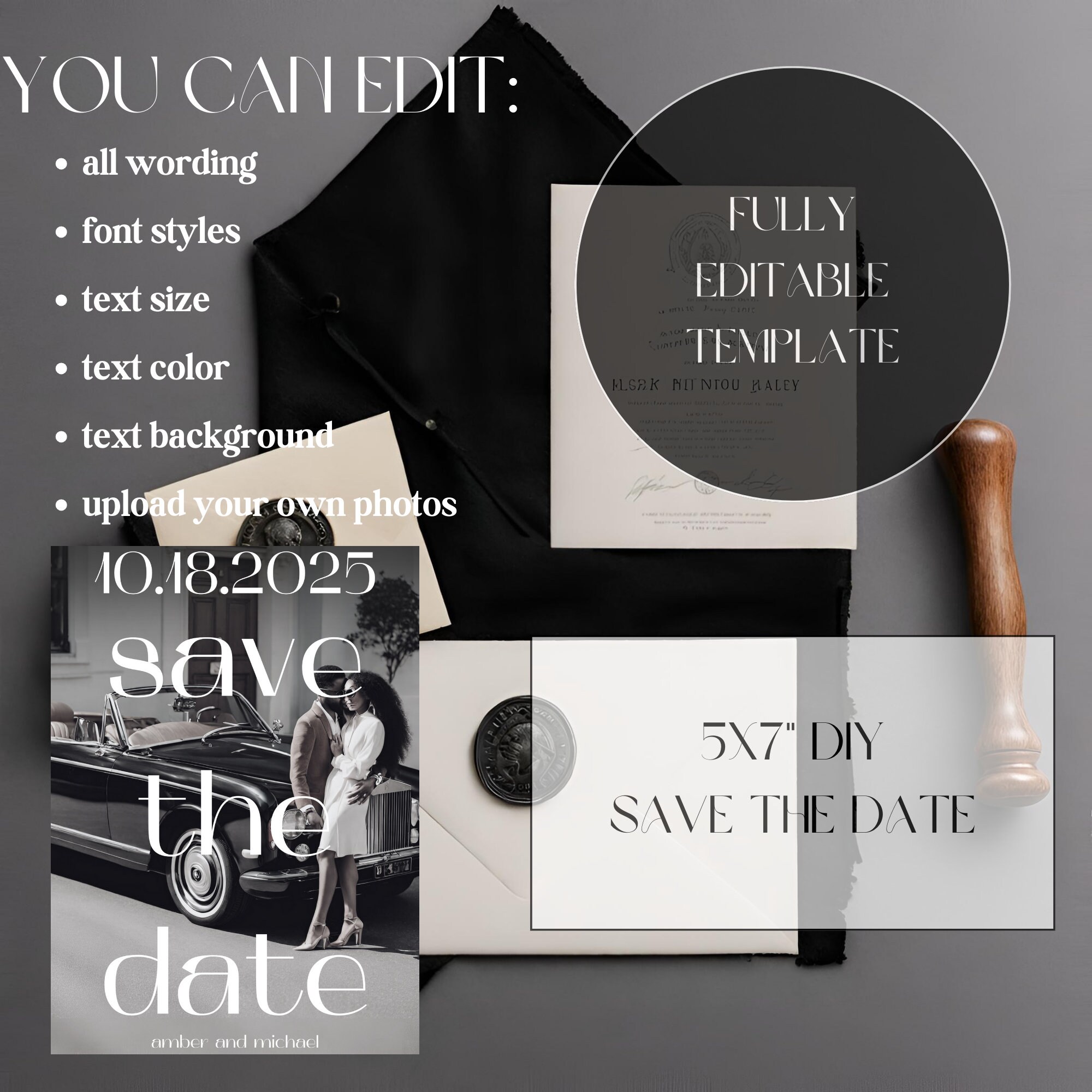 Minimal Modern Save the Date Template Download, Printable Save the Date ...