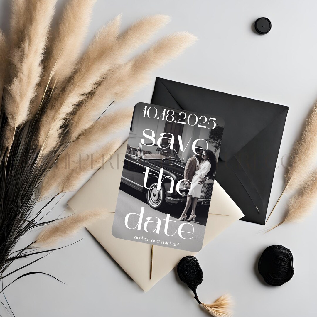 Minimal Modern Save the Date Template Download, Printable Save the Date ...