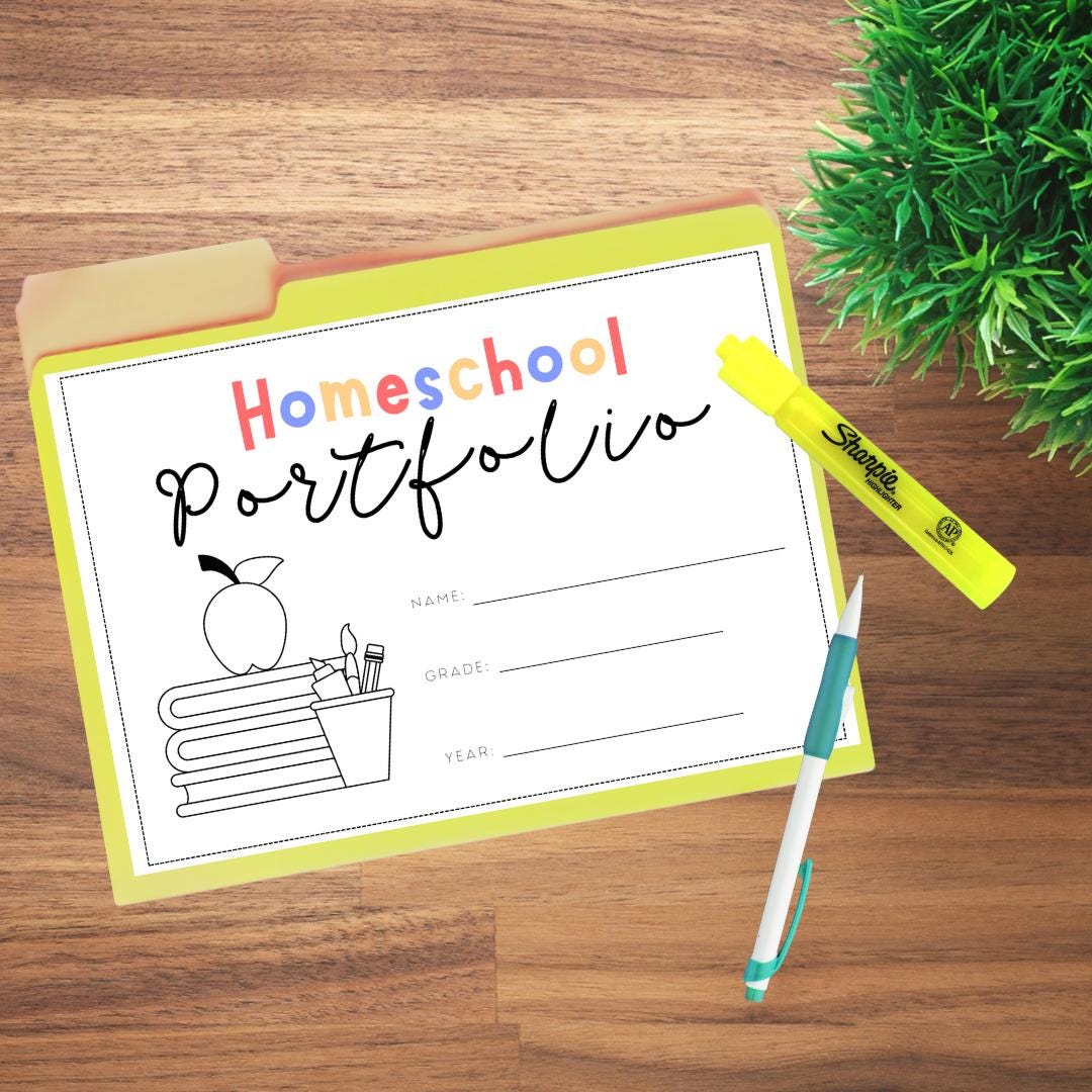 Printable Homeschool Portfolio Binder Cover (PDF) - Etsy