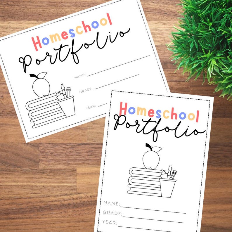 Printable Homeschool Portfolio Binder Cover (PDF) - Etsy