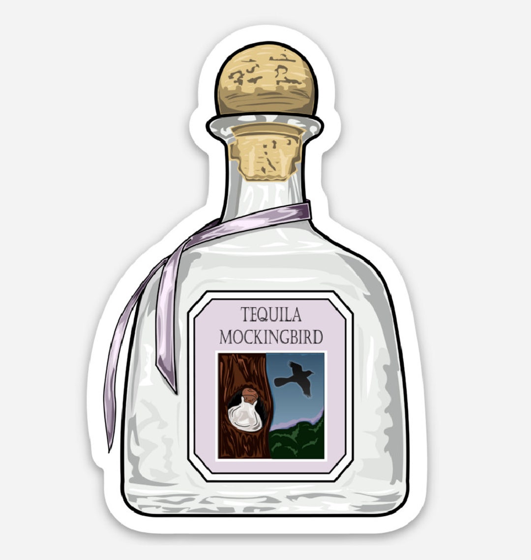 Tequila Mockingbird Pun Sticker | Die Cut Vinyl Sticker - Etsy