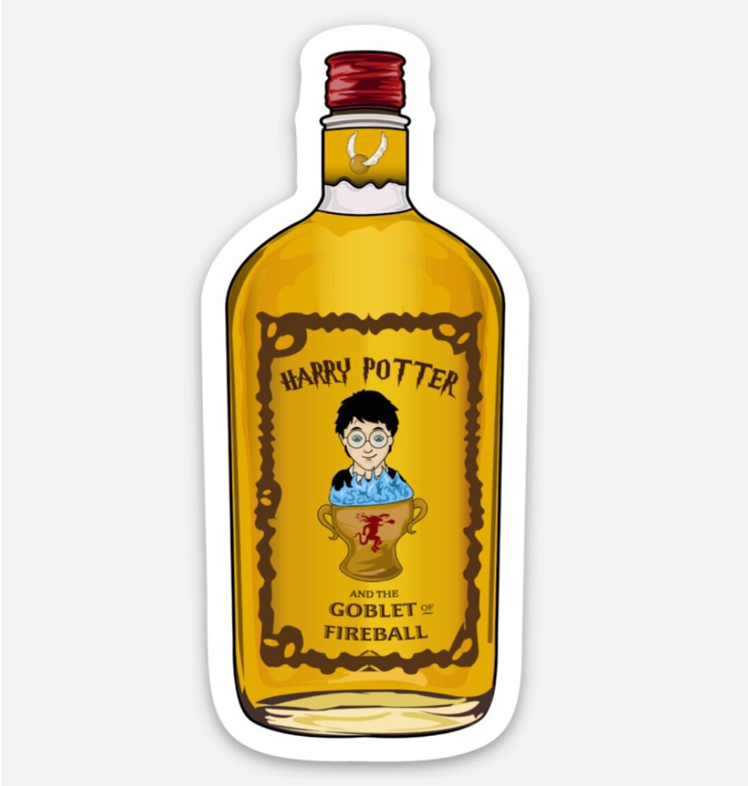 Harry Potter Goblet of Fireball Pun Sticker - Etsy