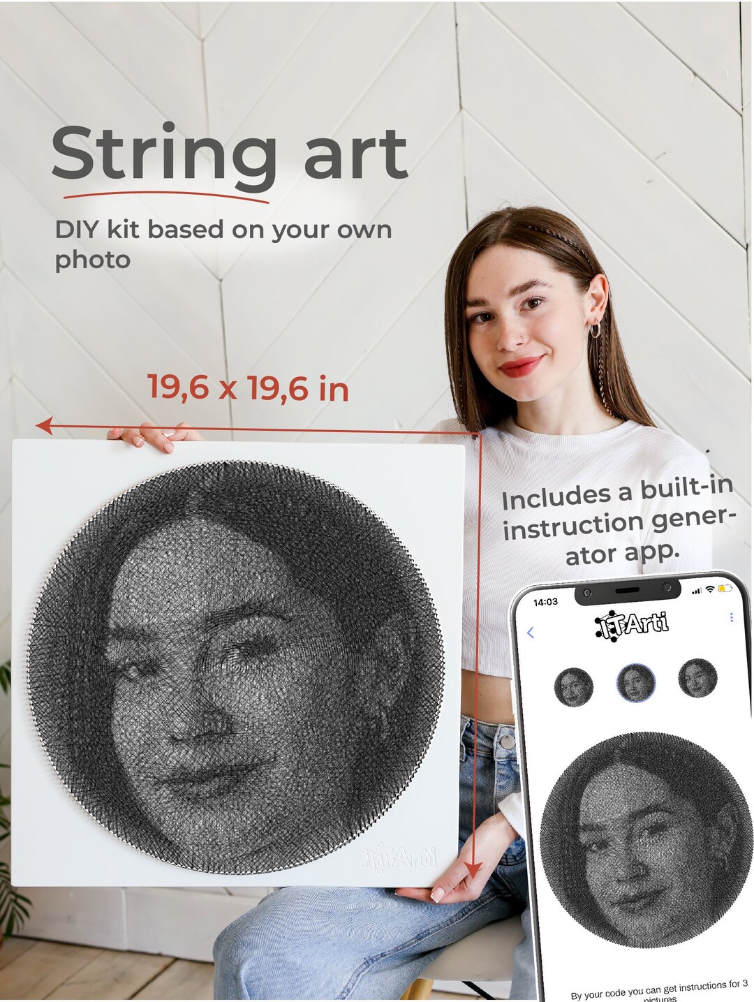 Diy String Art Kit Craft Kit Diy Project Portrait String Art String Art Craft Kits For Adults 