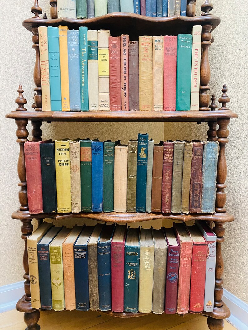 Eclectic Antique Book Set, 1800s-1900s Vintage Book Decor Collection in ...