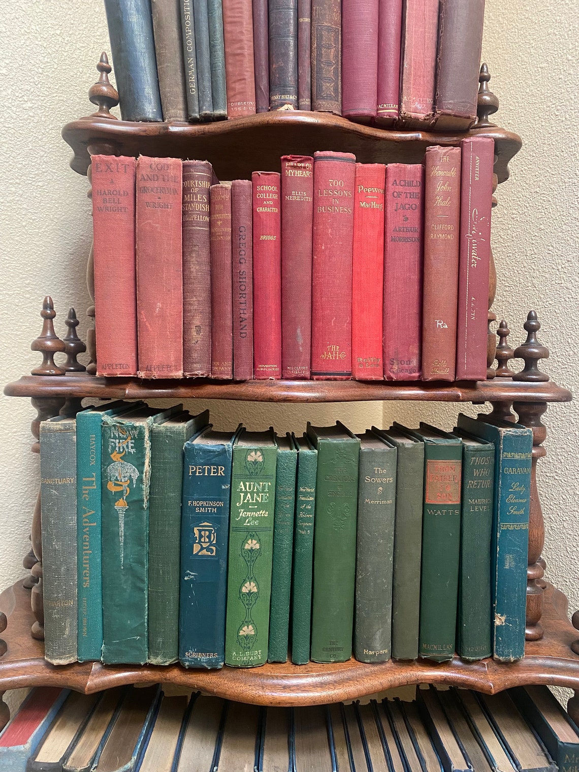 Eclectic Antique Book Set, 1800s-1900s Vintage Book Decor Collection in ...