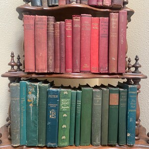 Eclectic Antique Book Set, 1800s-1900s Vintage Book Decor Collection in ...