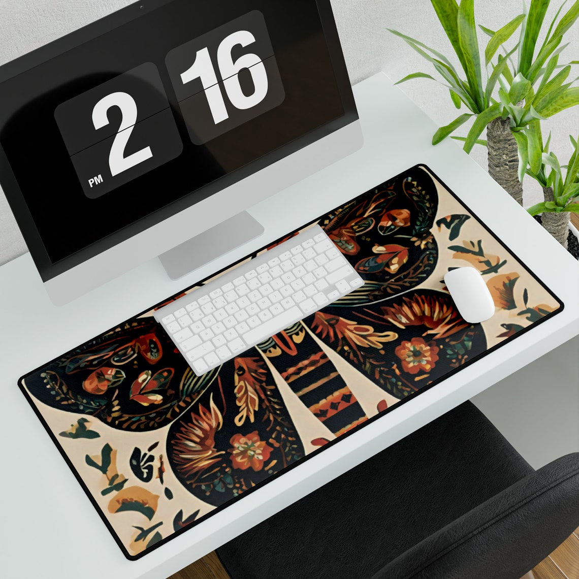 Eclectic Moth Cottagecore Desk Mat Butterfly Mouse Pad, Folk Art ...