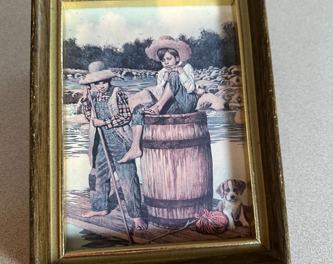 Vintage Huckleberry Finn and Tom Sawyer Numbered Print by Jim Daly, VTG ...