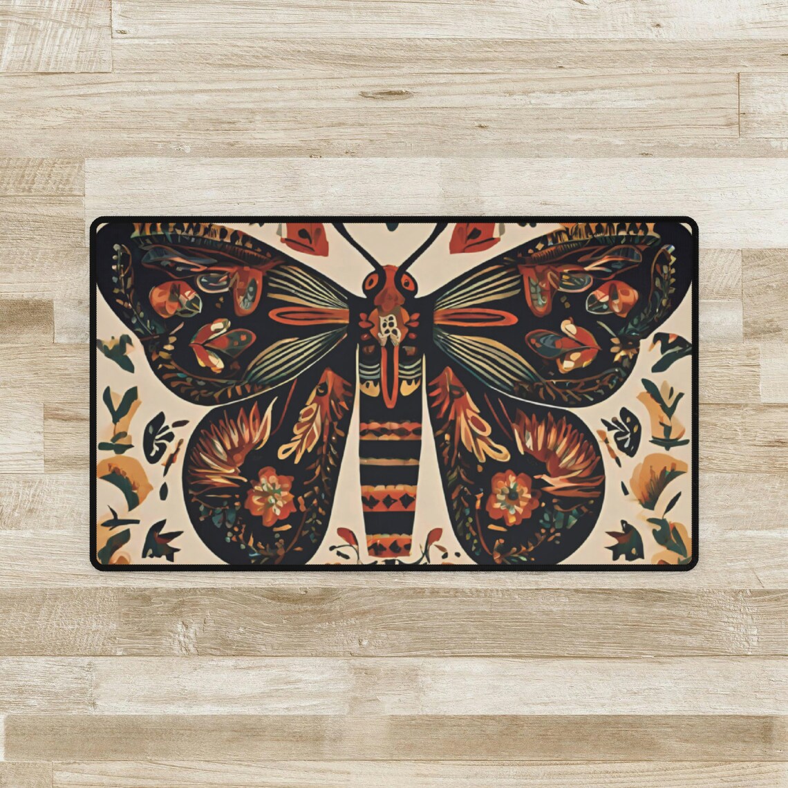 Eclectic Moth Cottagecore Desk Mat Butterfly Mouse Pad, Folk Art ...