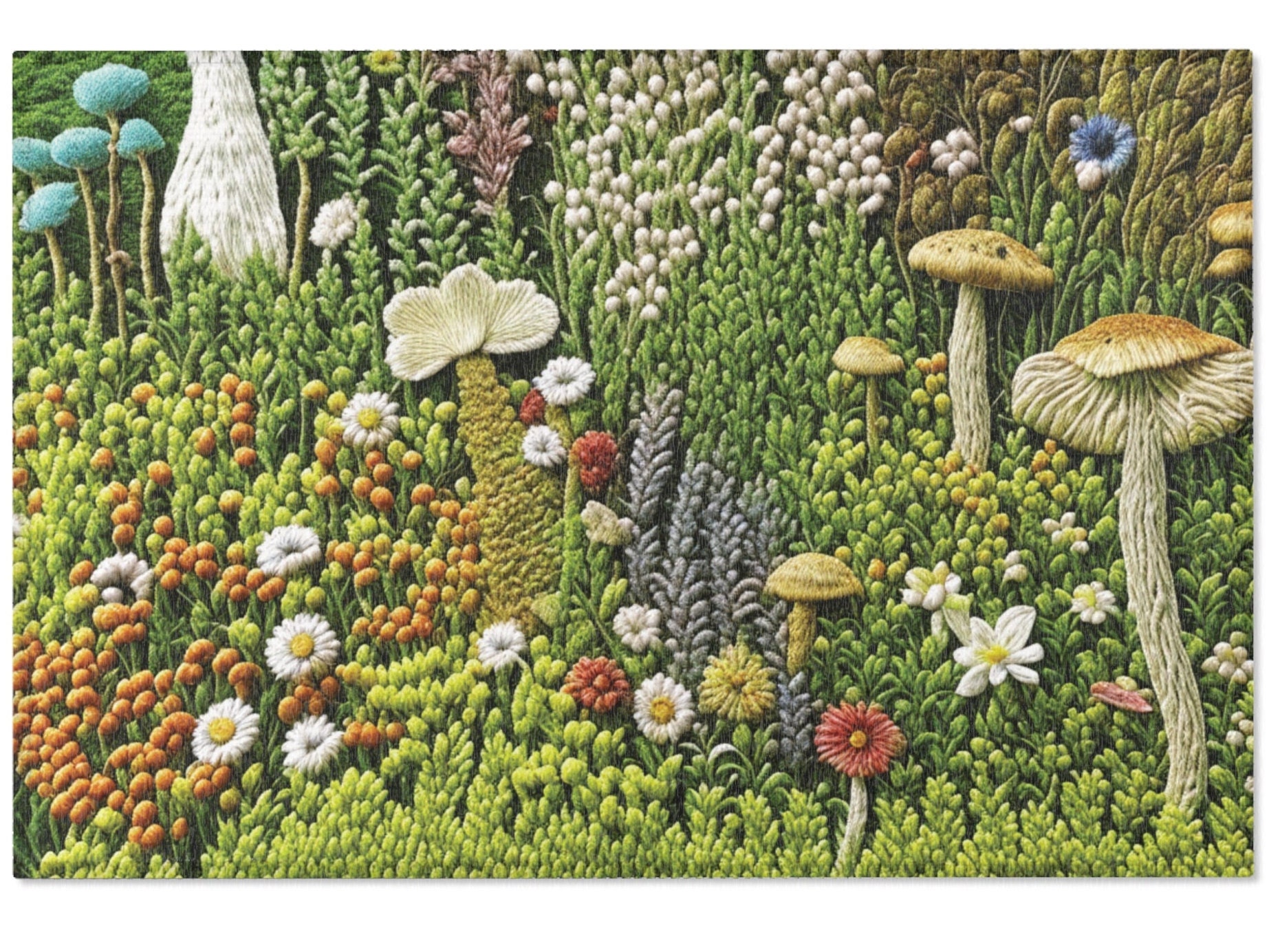 Boho Wildflower Mushroom Rug for Bedroom, Office Area Rug, Cottagecore ...