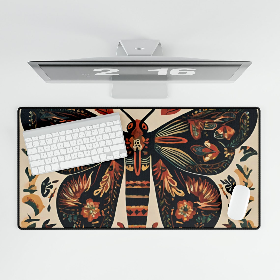 Eclectic Moth Cottagecore Desk Mat Butterfly Mouse Pad, Folk Art ...