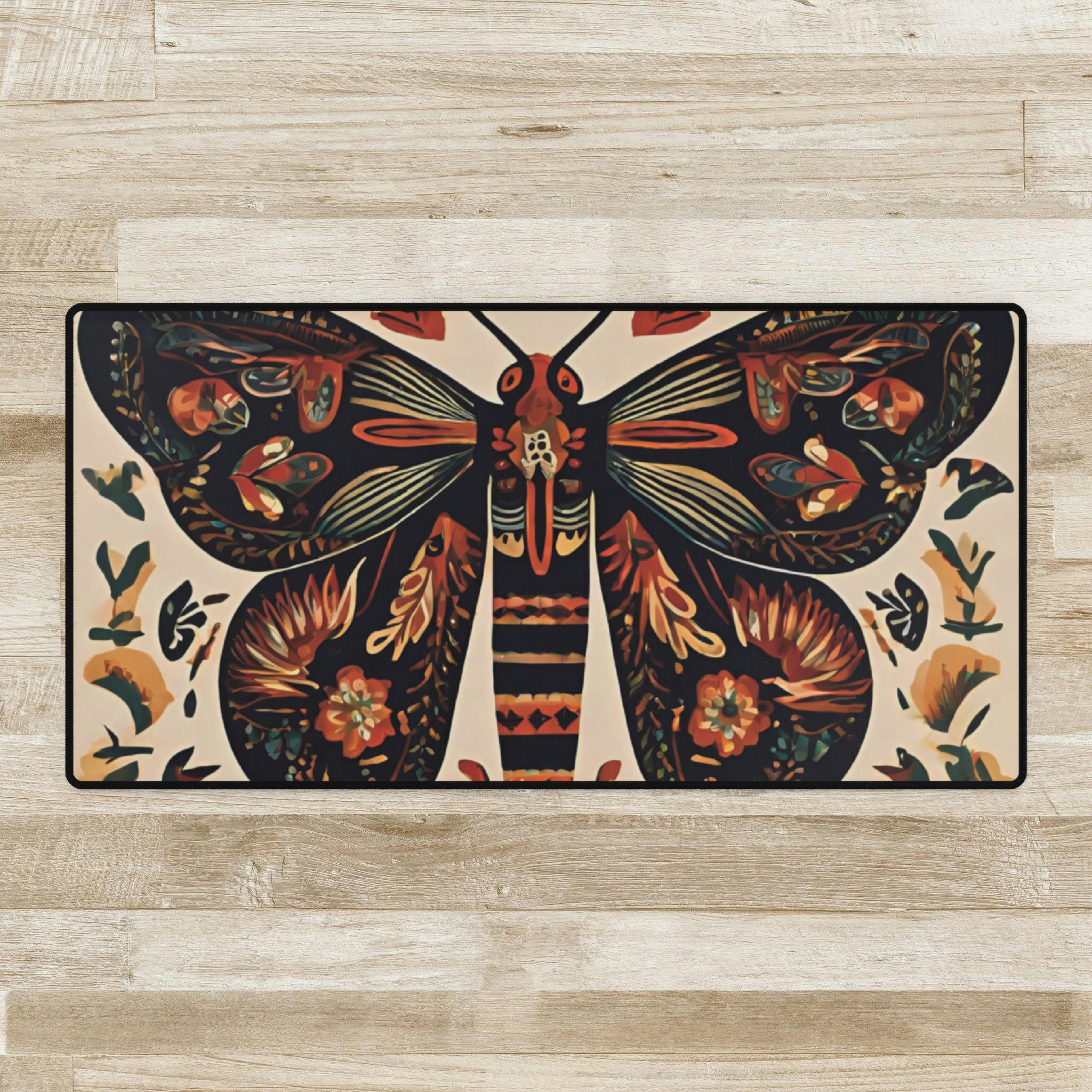 Eclectic Moth Cottagecore Desk Mat Butterfly Mouse Pad, Folk Art ...