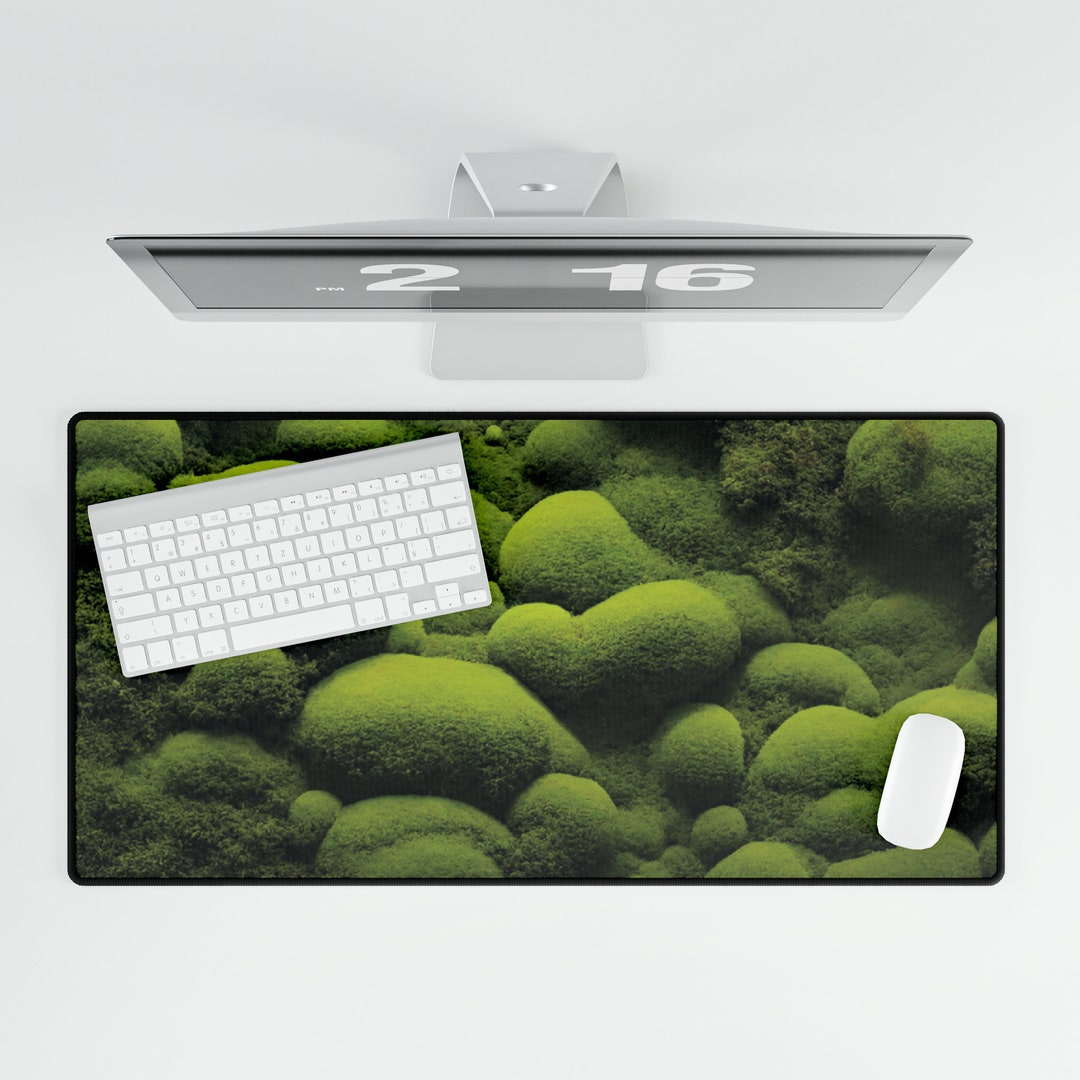 Moss Cottagecore Desk Mat, Floral Mouse Pad, Green Desk Mat, Nature ...
