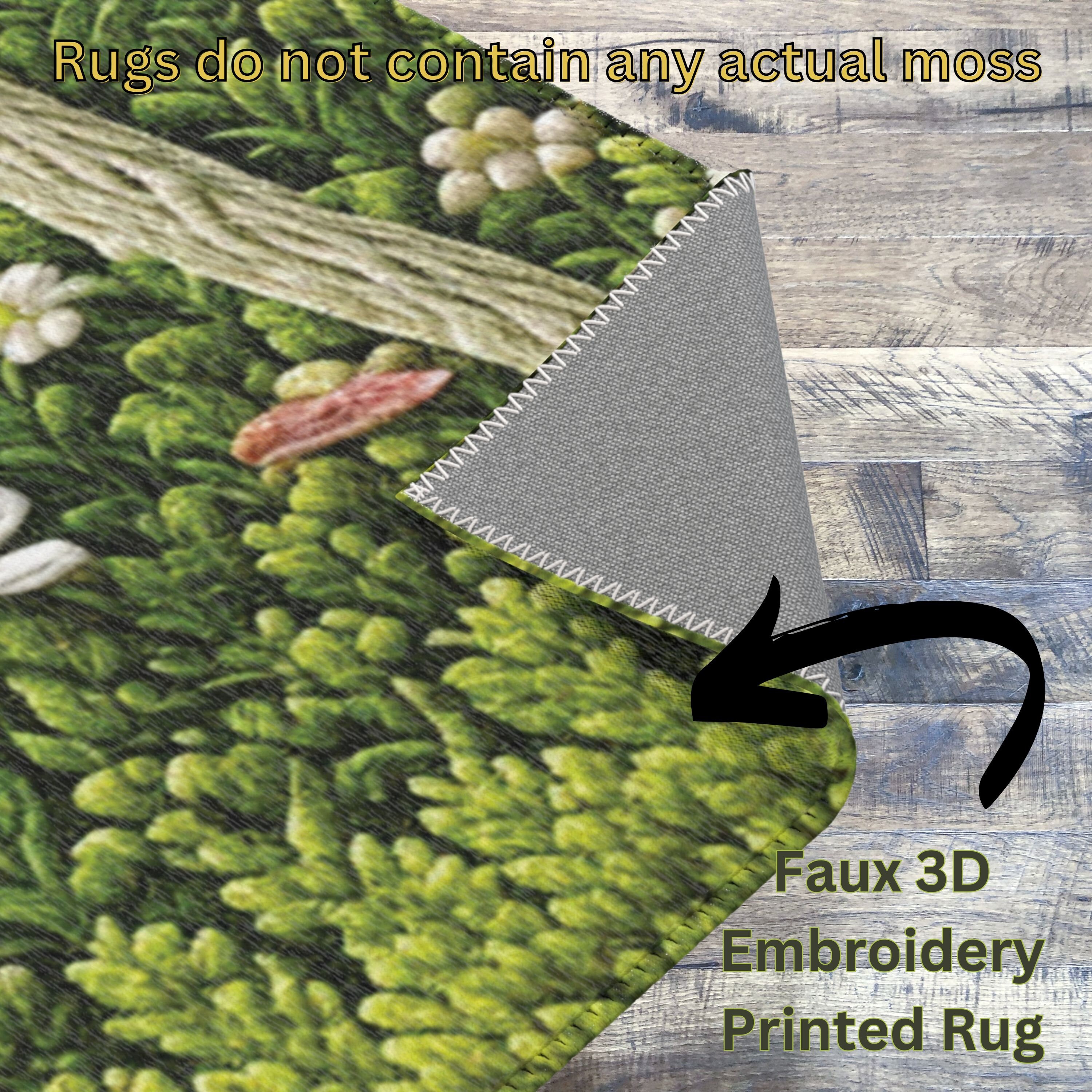 Boho Wildflower Mushroom Rug for Bedroom, Office Area Rug, Cottagecore ...