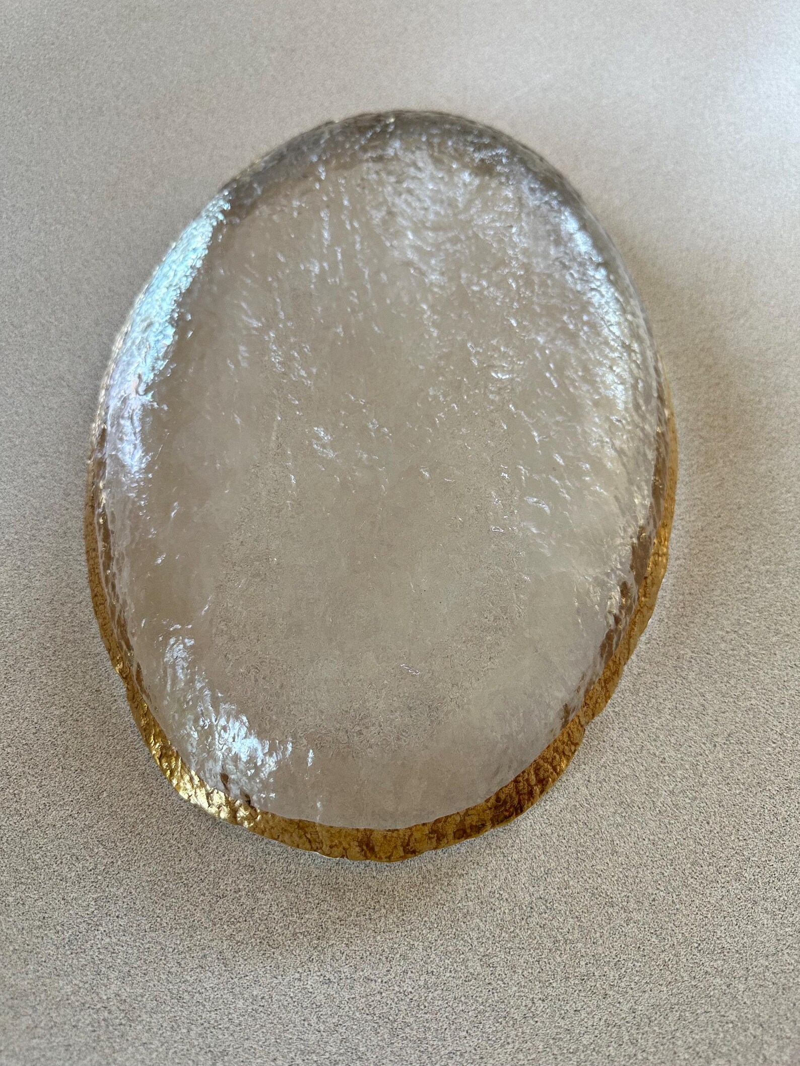 Vintage Gold Plated Italian Serving Platter, IVV Crystal Glacier Oval ...