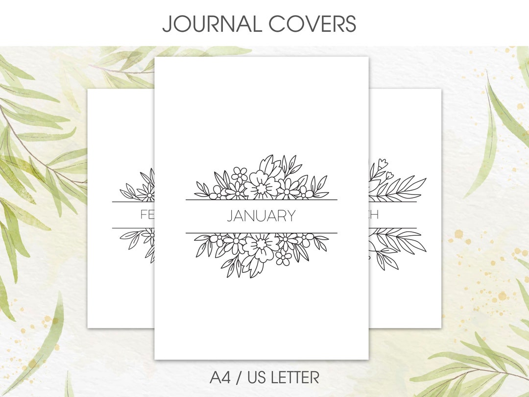 Floral Monthly Journal Covers | Printable Bullet Journal Template Pages ...