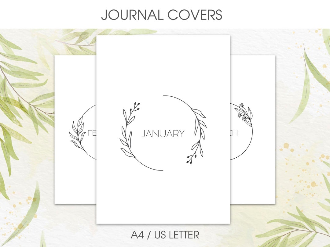 Floral Monthly Journal Covers | Printable Bullet Journal Template Pages ...