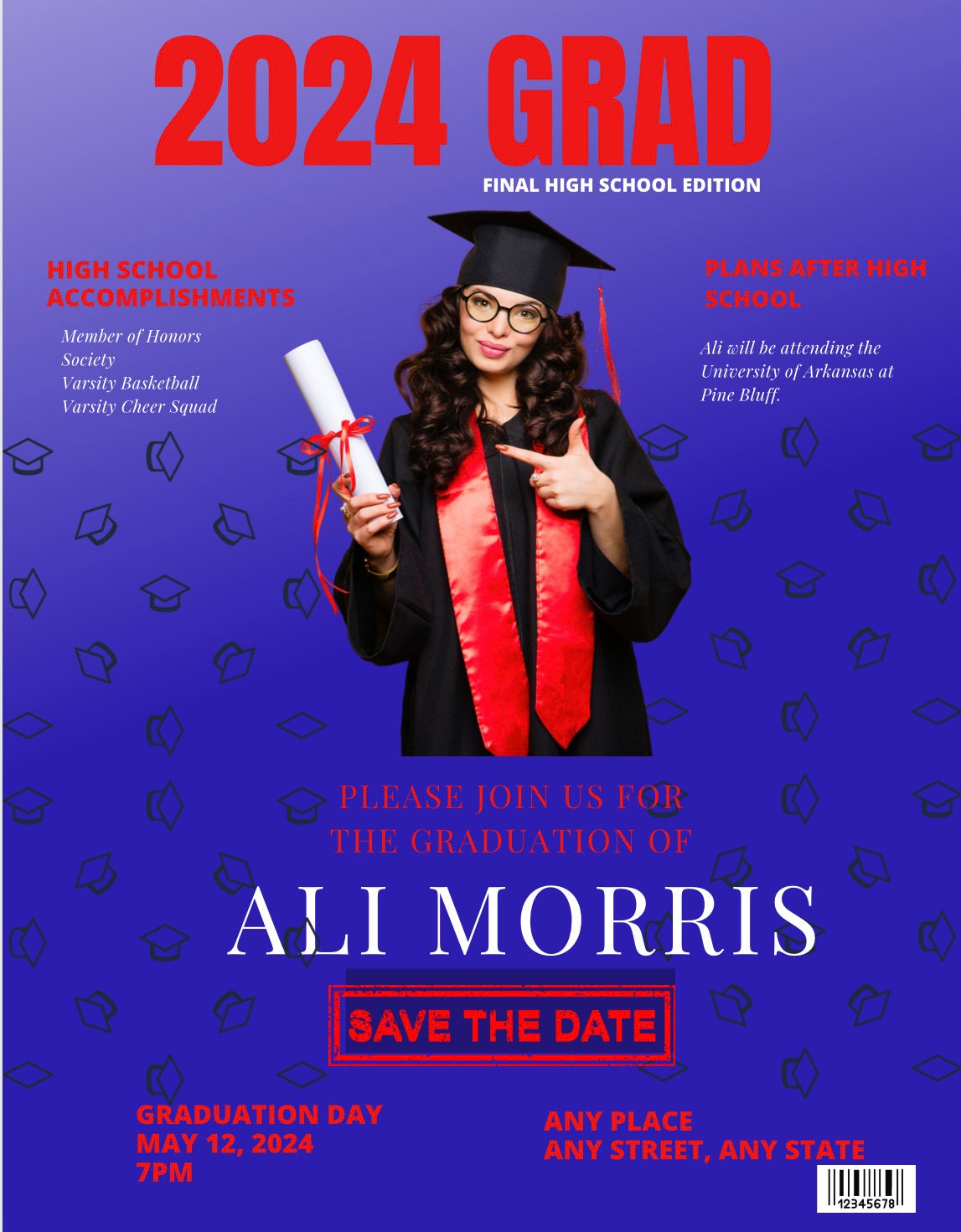 Magazine Style Graduation Invitation - Etsy