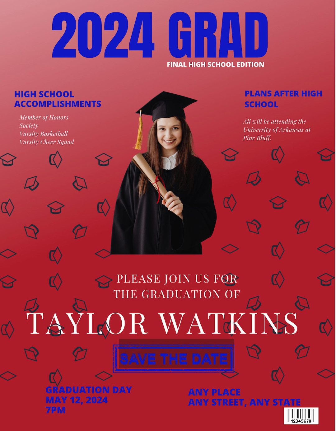 Magazine Style Graduation Invitation - Etsy