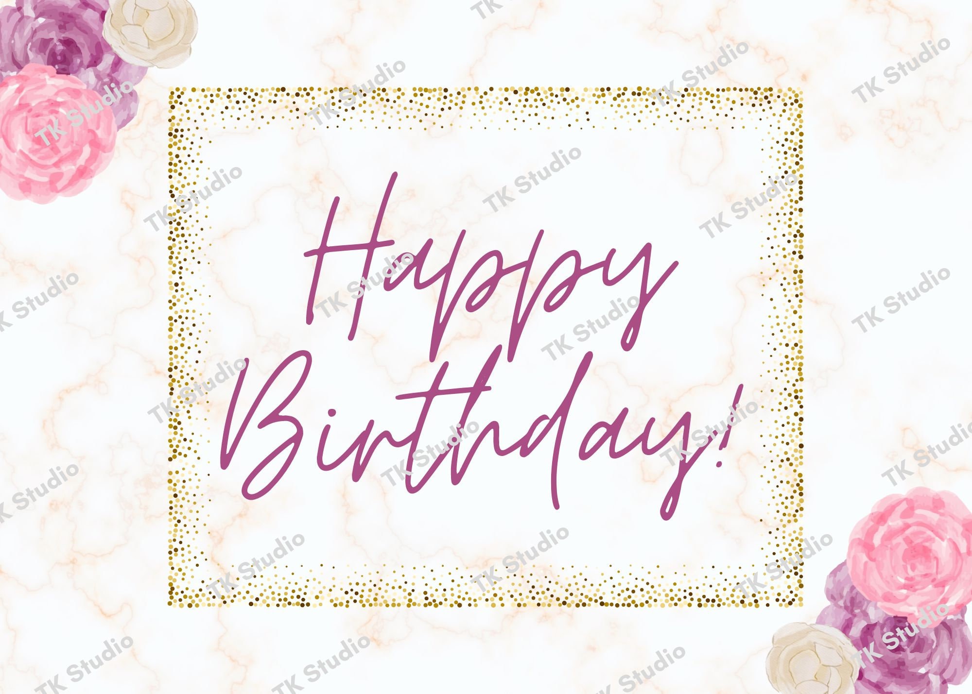 Glitter Happy Birthday Card - Etsy