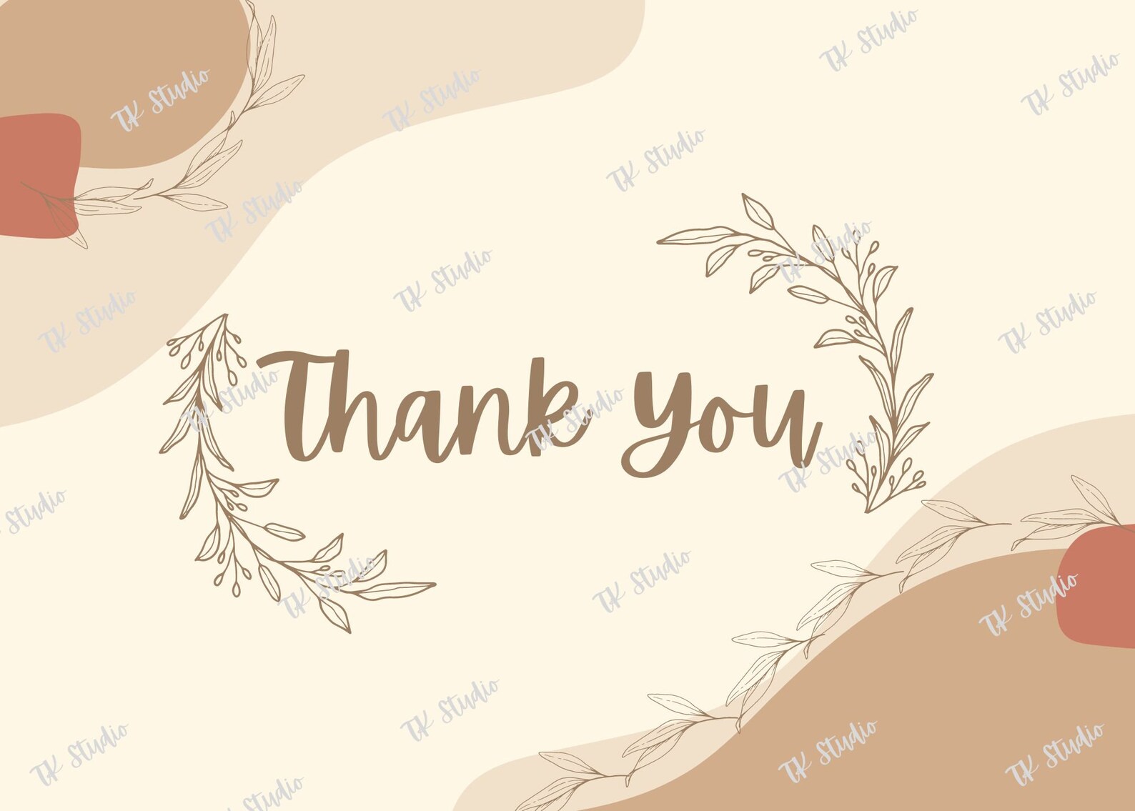 Neutral Thank You Card - Etsy