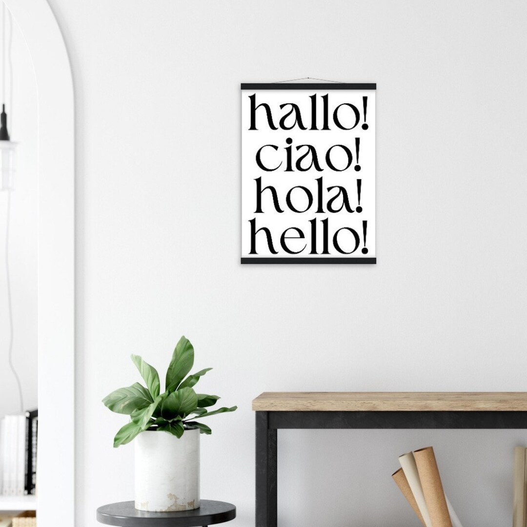 Modern Multilingual Greetings: Modern Wall Art With 'hallo, Ciao, Hola ...