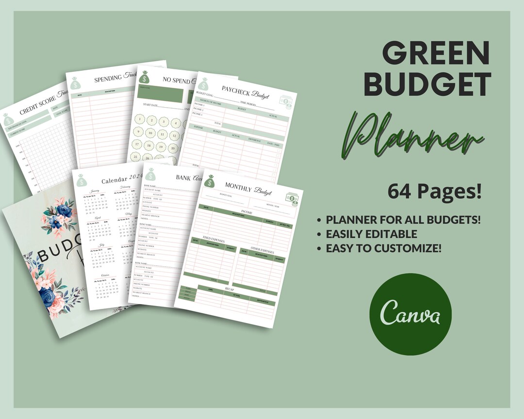Editable Digital Budget Planner - Printable Finance Tracker for ...