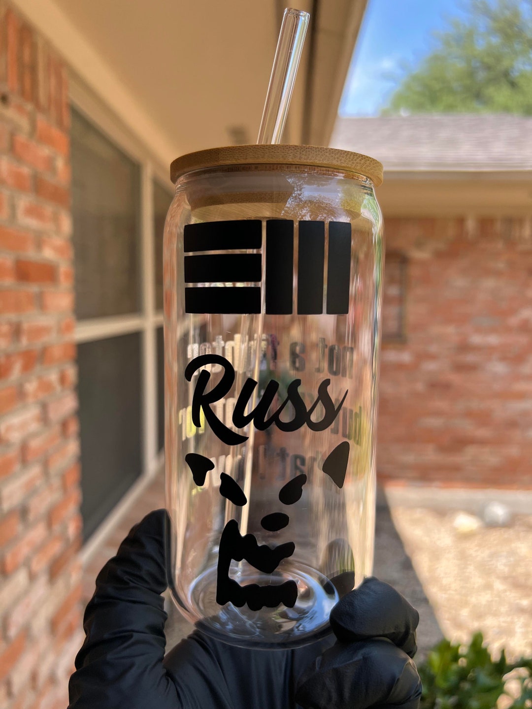 16oz Russ Glass Cup - Etsy