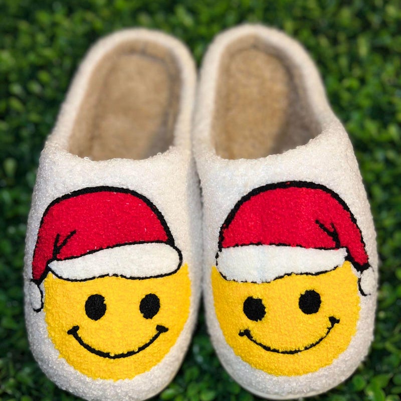 Santa Slippers - Etsy