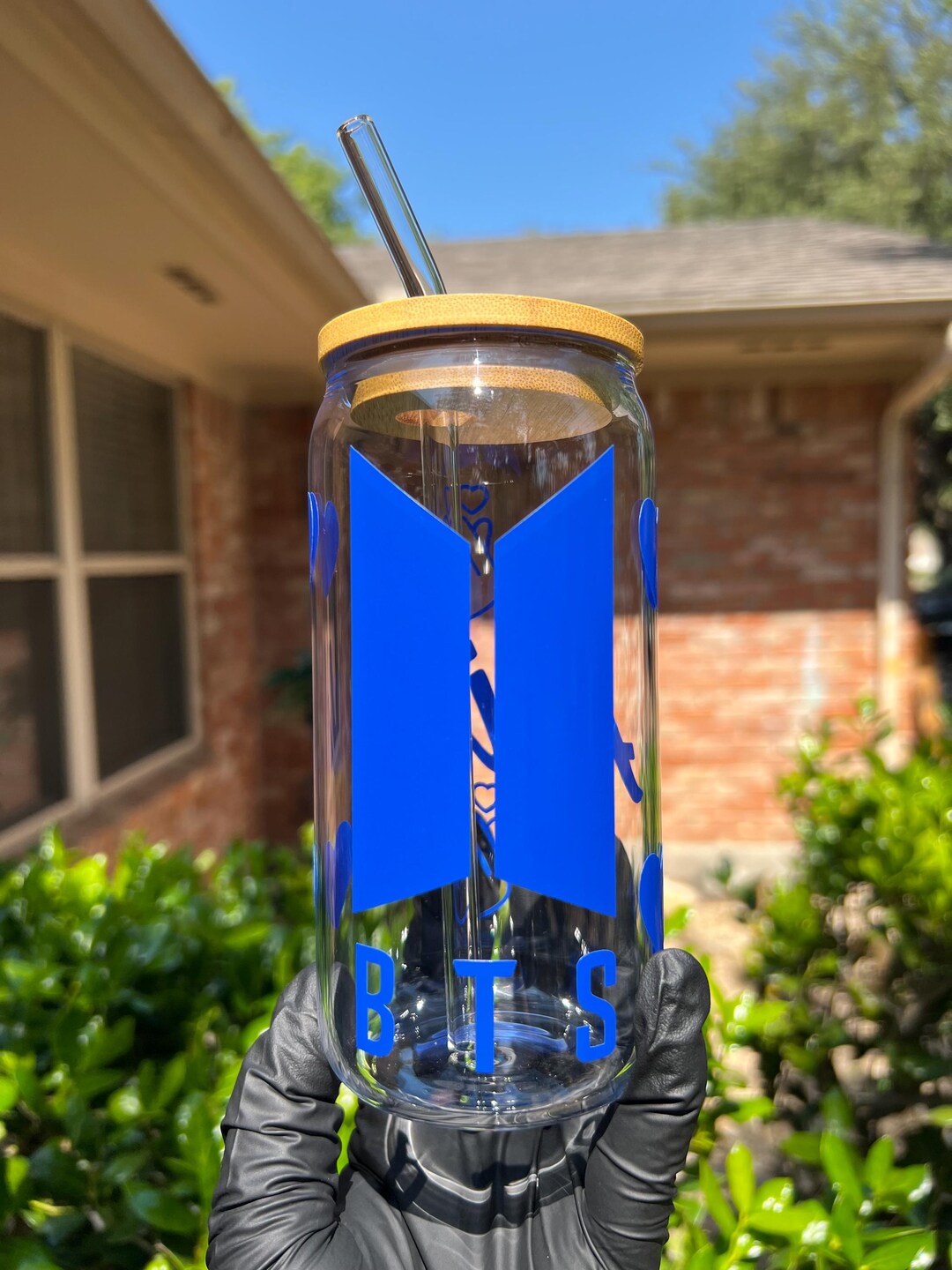 16oz BTS Glass Cup - Etsy