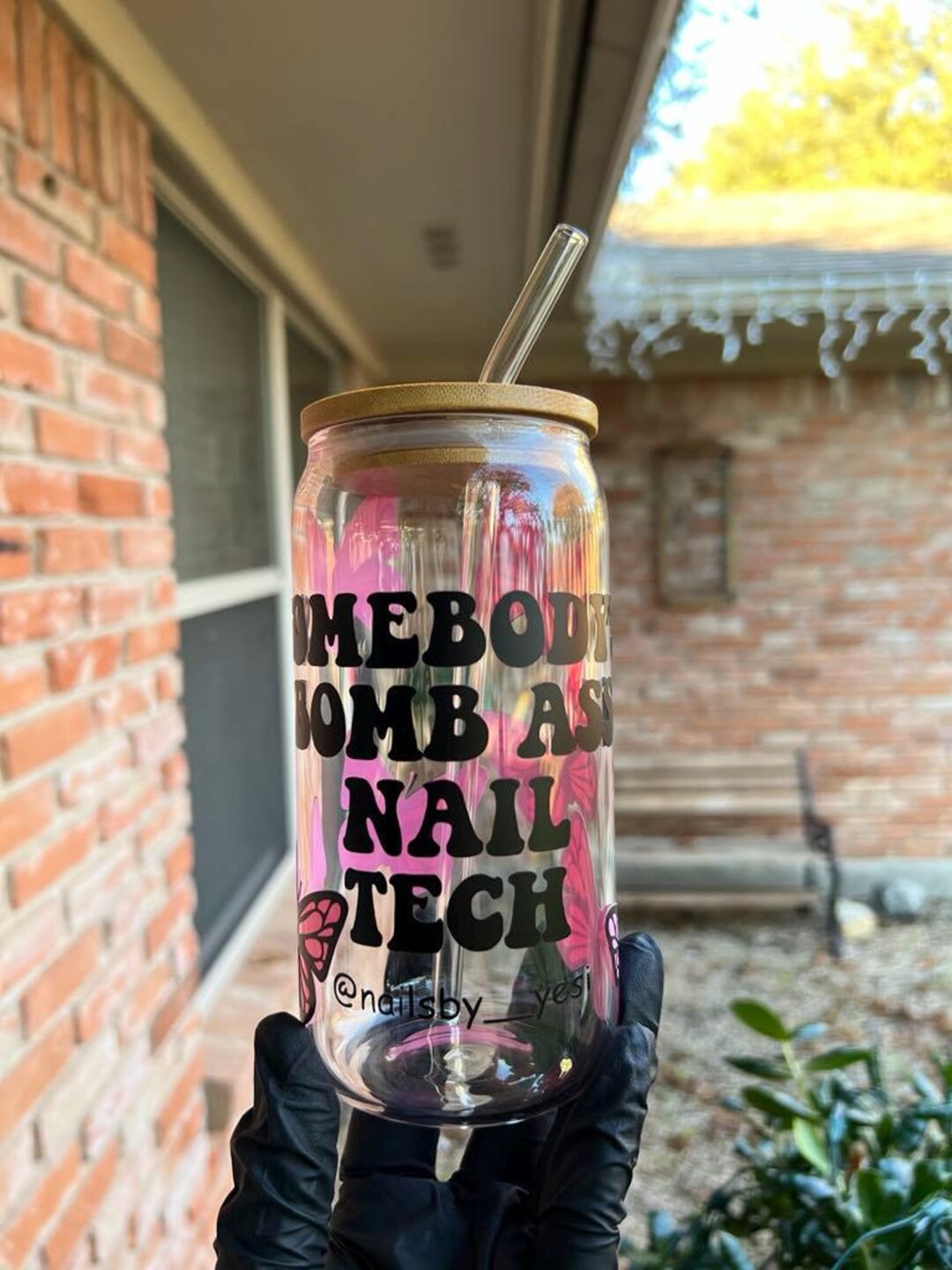 16oz Nail Tech Glass Cup - Etsy