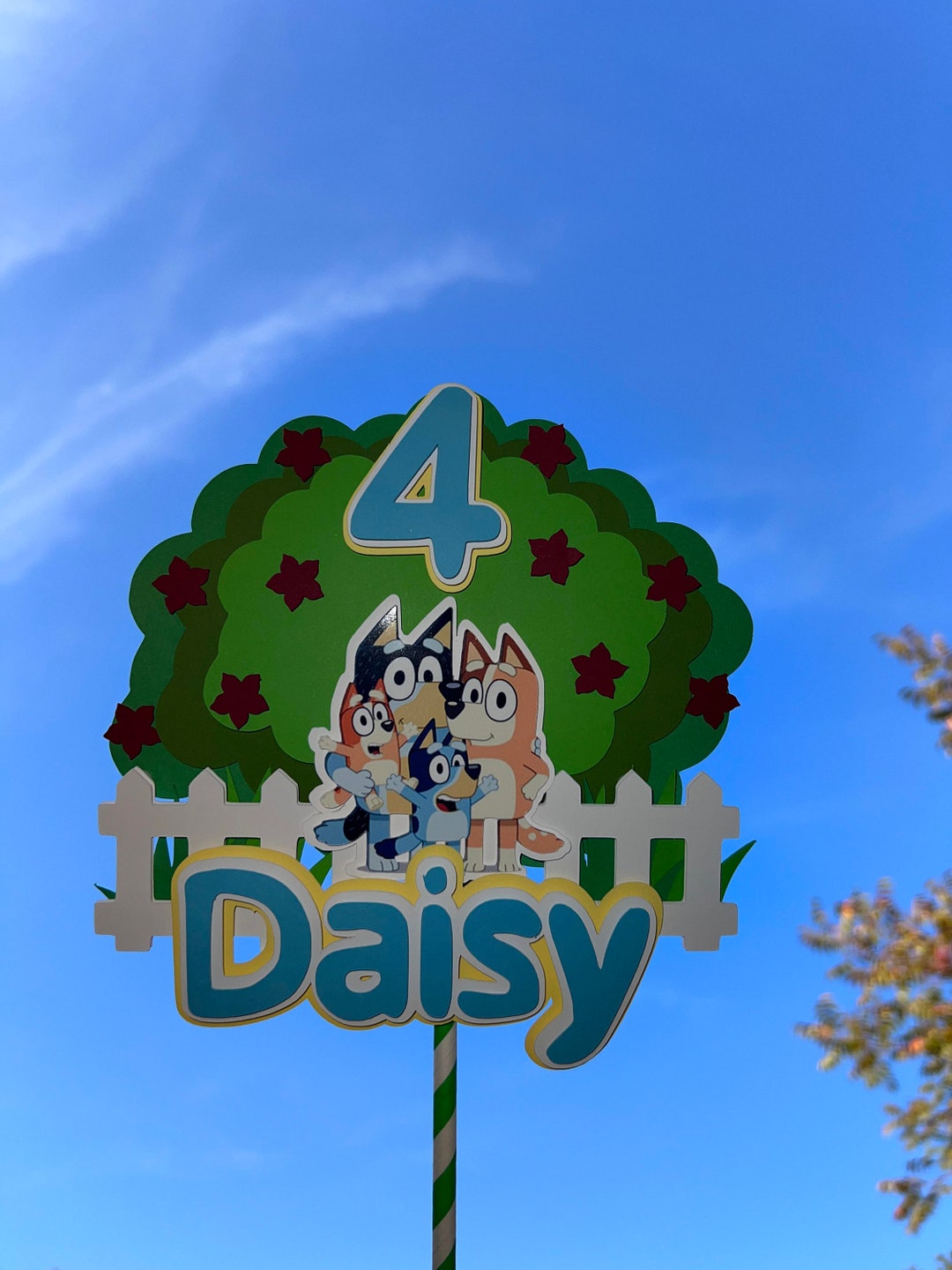 Blue "apple Tree" Cake Topper - Etsy