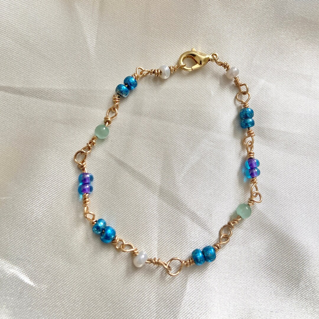 Venus Gold Beaded Chain Bracelet Greek Roman Goddess Jewelry - Etsy
