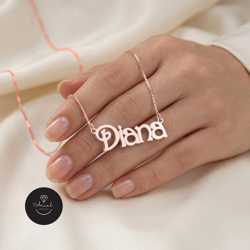 Custom Script Name Necklace in Sterling Silver - Etsy UK