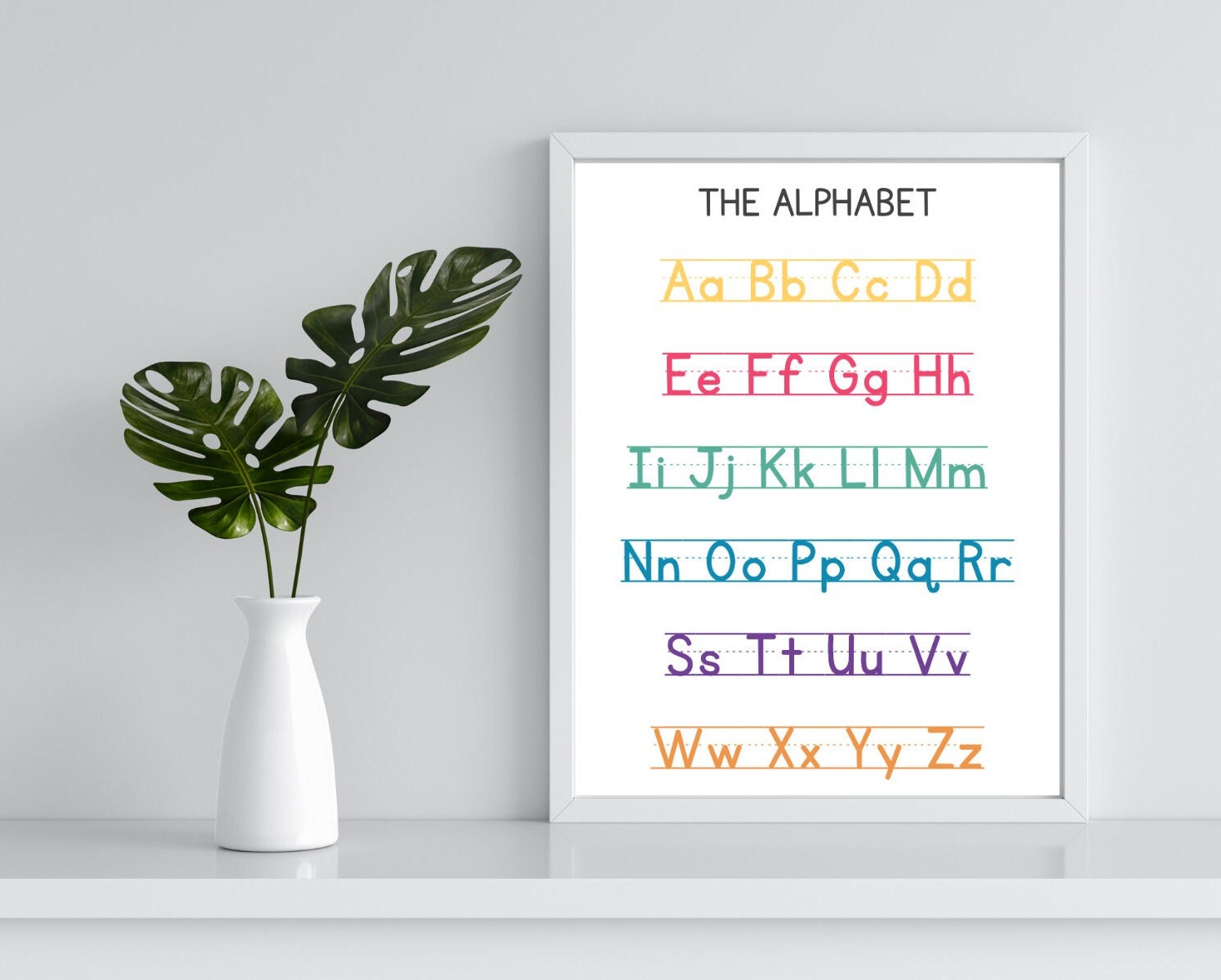Colorful ABC Handwriting Poster Uppercase & Lowercase, Educational ...