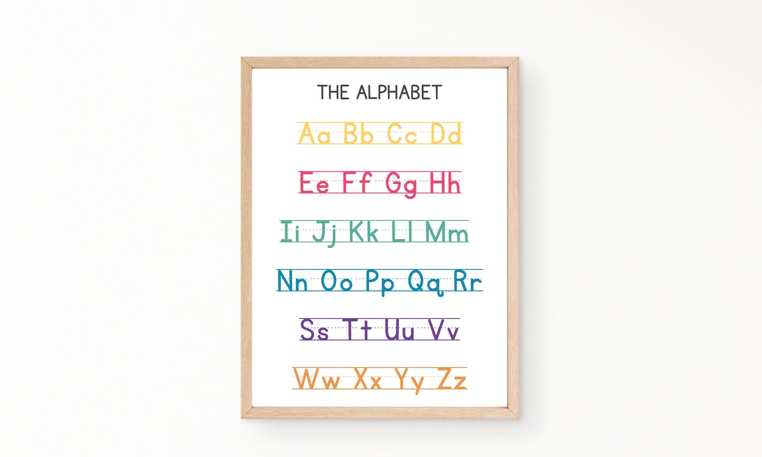 Colorful ABC Handwriting Poster - Uppercase & Lowercase, Educational ...