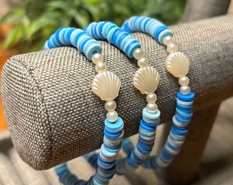 Pink Sea Shell Bracelet Stack - Etsy