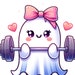 Cute Ghost Weightlifting PNG Gym Tshirt Sublimation Design Watercolor ...