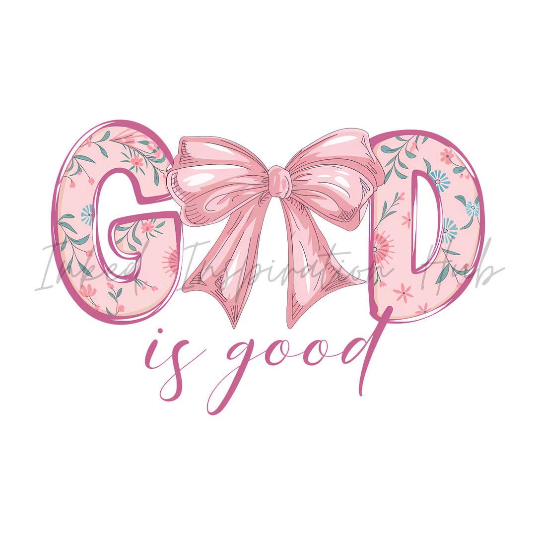God is Good Pink Pastel Coquette PNG Coffee Mug Sublimation Design ...