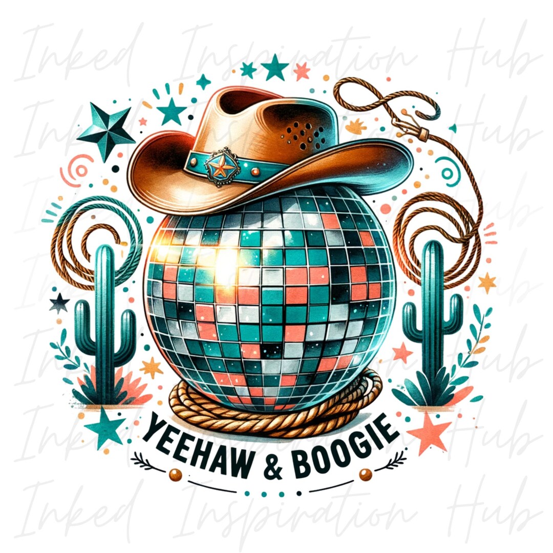 Disco Ball Western SVG PNG Cowgirl Clipart Digital Download Sublimation ...