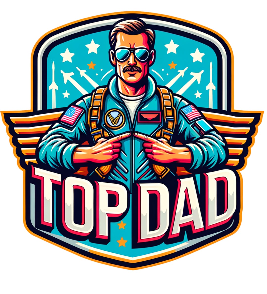 Top Dad PNG Father's Day T-shirt Sublimation Design Watercolor Clipart ...